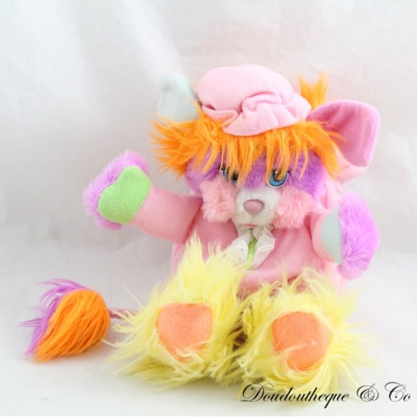 Peluche transformable Popples rose pyjama vintage 24 cm